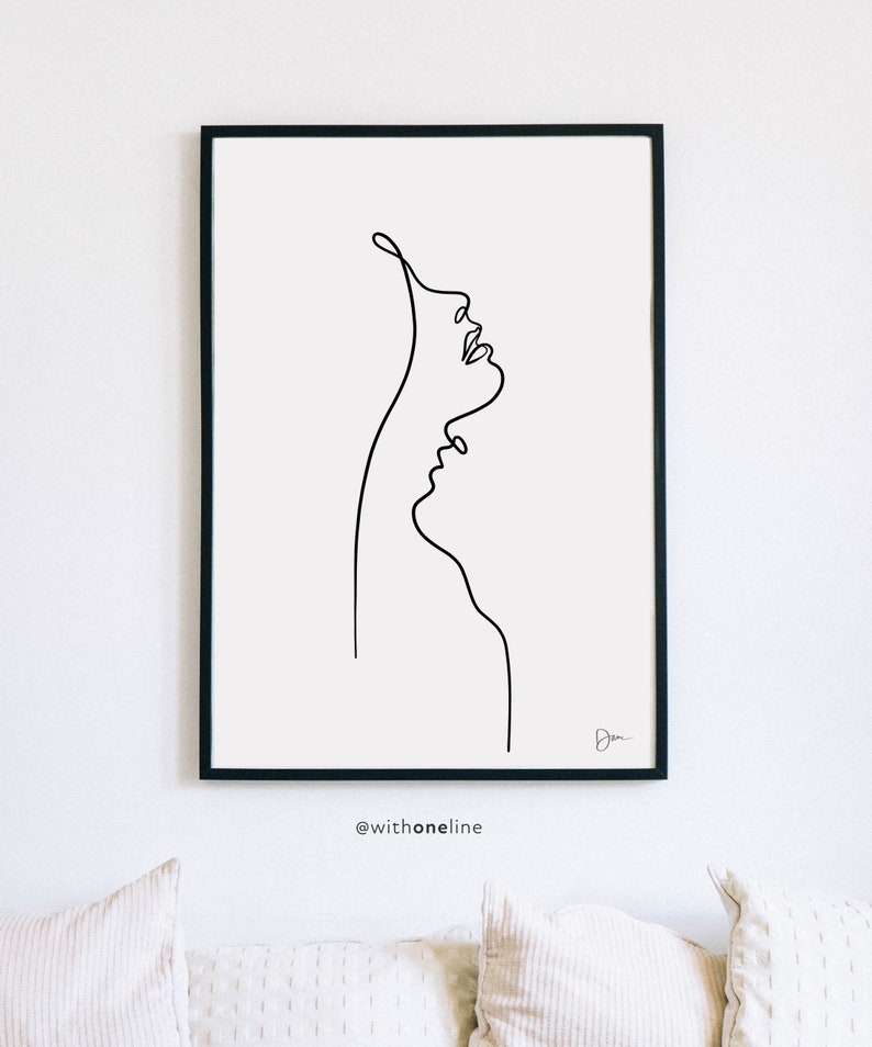 Romantic Art Printable Line Art Sexy Art Minimal Abstract Line Art One ...