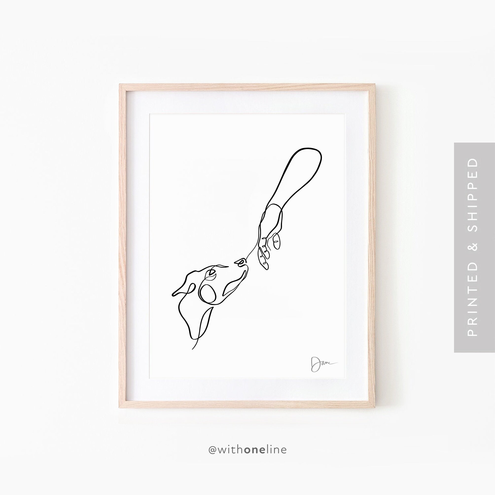 Rescue Dog Art Print One Line Dog Drawing Adopt Don't - Etsy