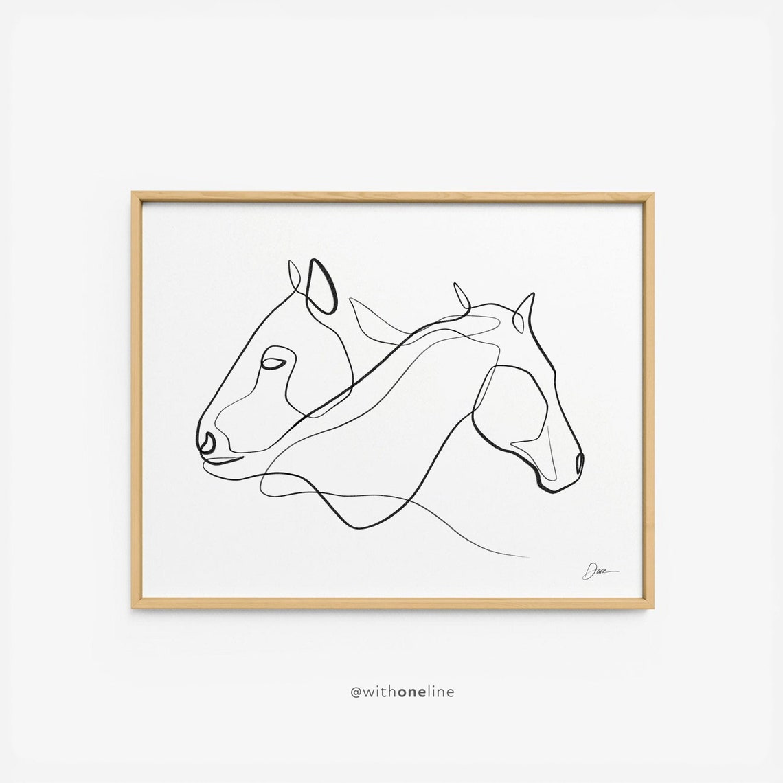 Horse One Line Drawing Art Print Horse Wall Decor Horse - Etsy