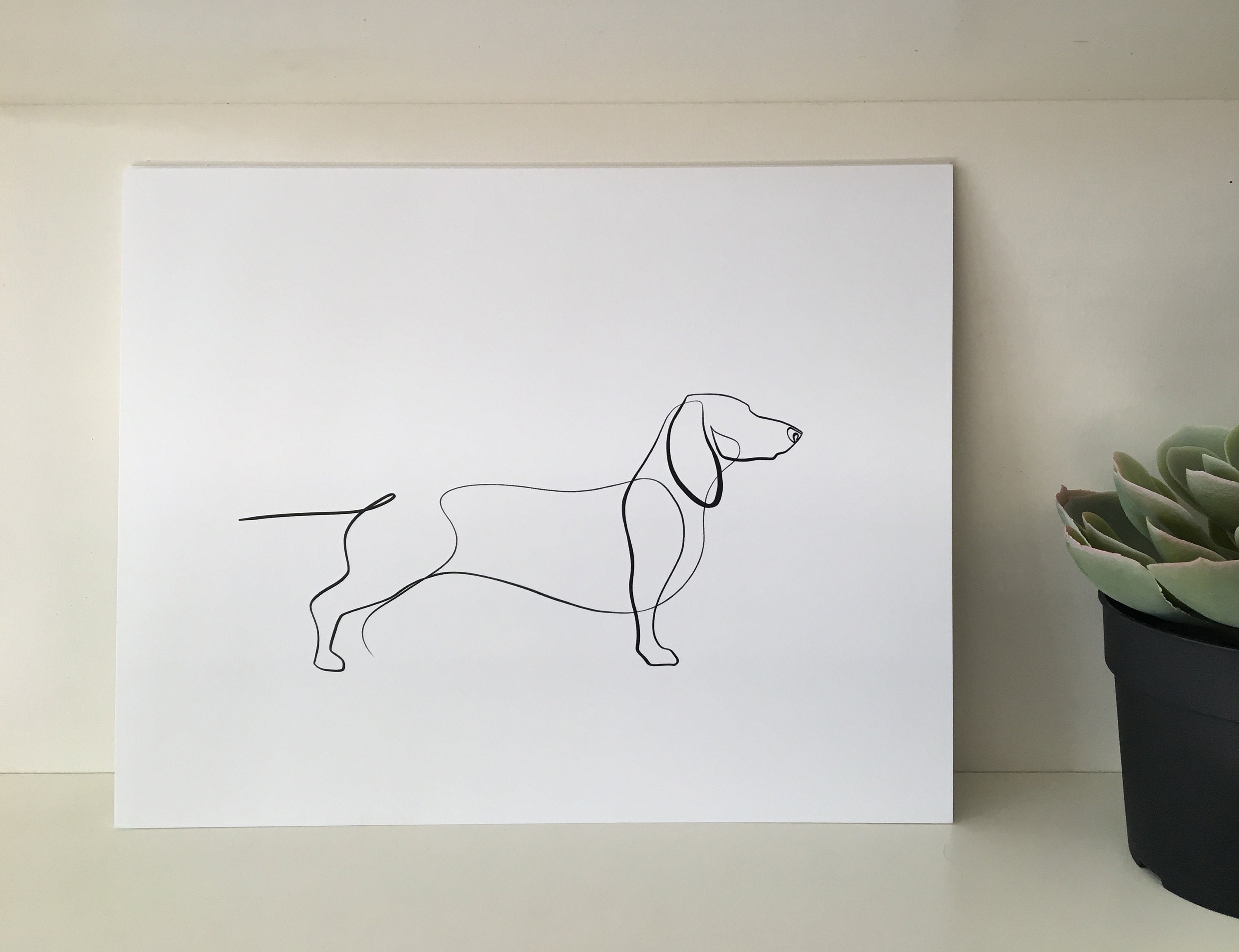 Dachshund Art Dachshund Gift Gift for Dog Lovers One Line | Etsy