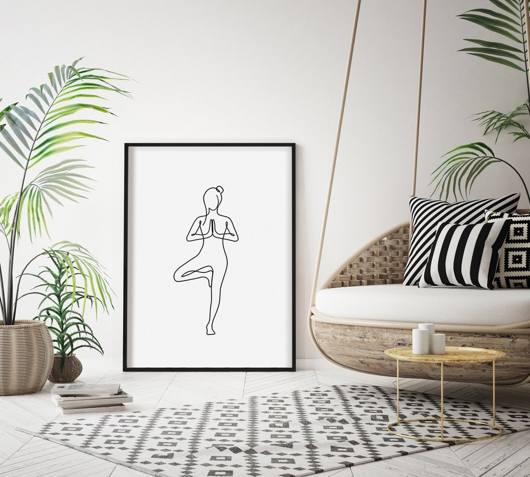 Yoga Print, Abstract Yoga Art, Line Art, Yoga Gift Ideas, Yoga Poses ...