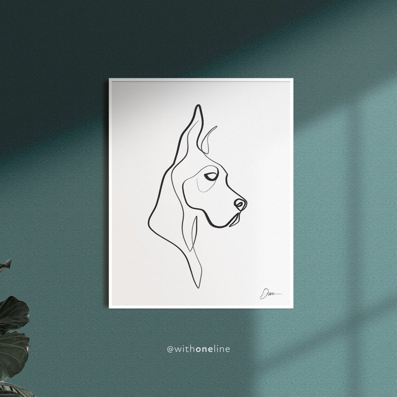 GREAT DANE One Line Art Continuous Drawing Great Dane - Etsy