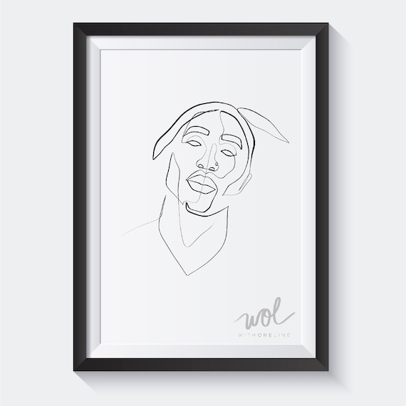 Tekeningen Van Tupac Tupac Shakur Art Print, Instant Download Line