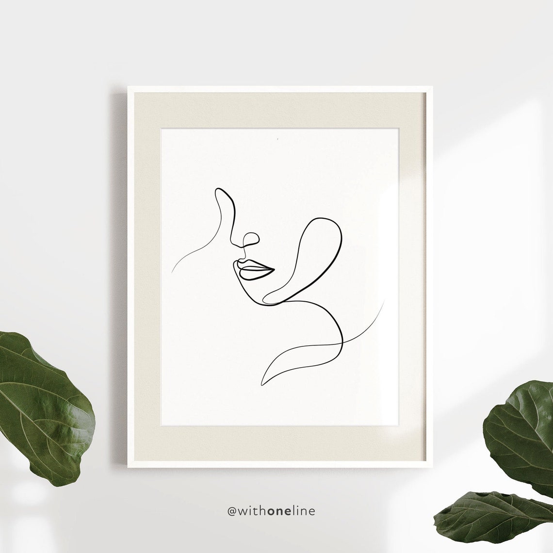 Single Line Face Art Print Minimalist Woman Line Drawing Etsy