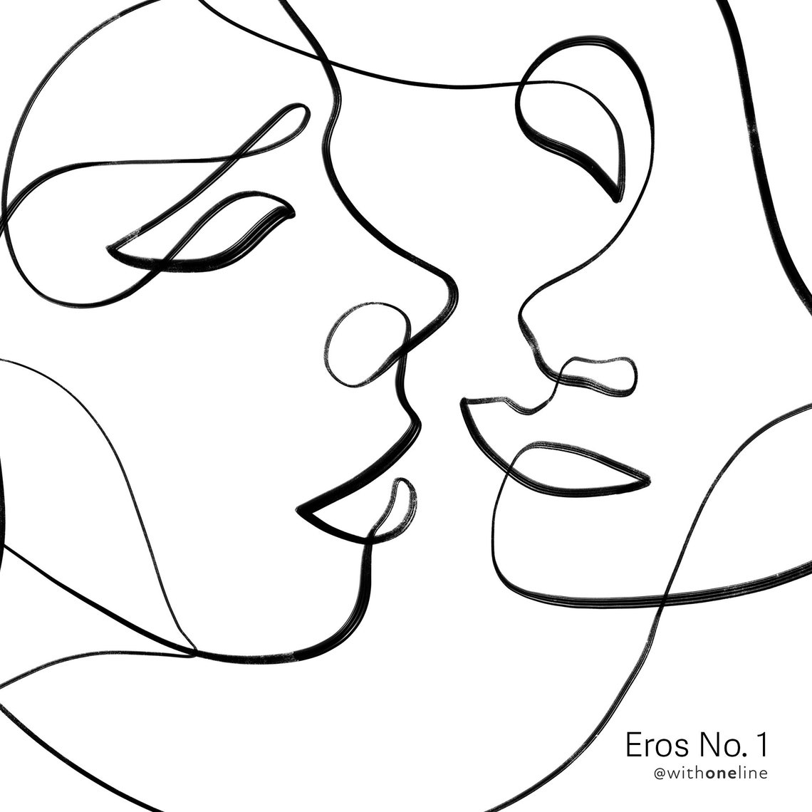 Lgbtq One Line Art By Withoneline Eros No 1 Lesbian Etsy