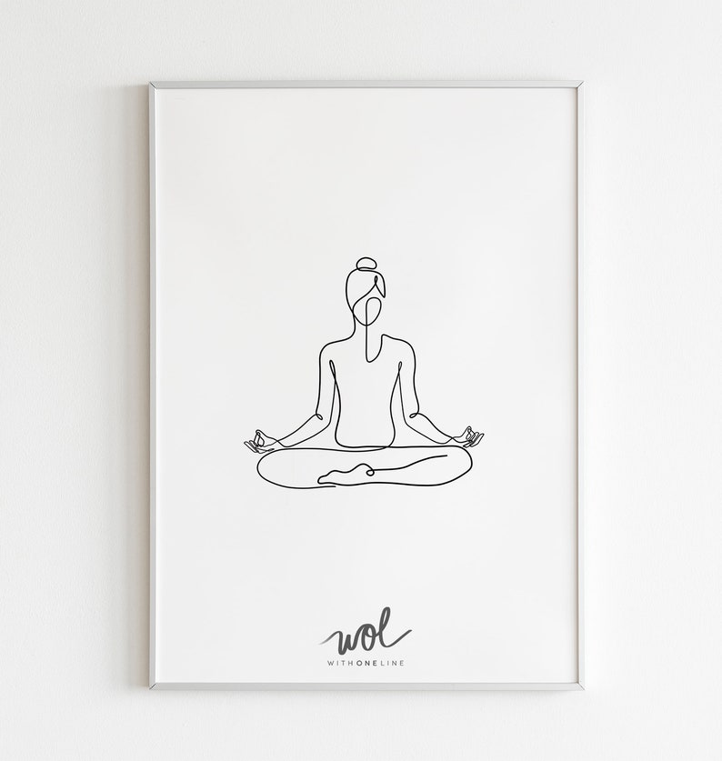 Yoga Print Printable Line Art Yoga Abstract Art Yoga Gift - Etsy