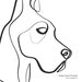 GREAT DANE One Line Art Continuous Drawing, Great Dane Portrait Minimal ...