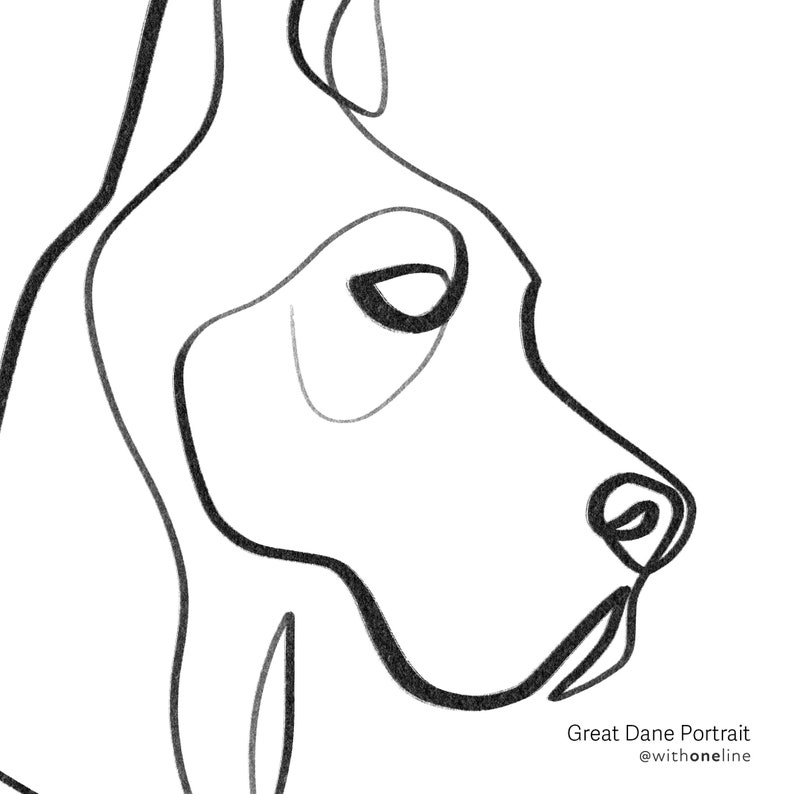 GREAT DANE One Line Art Continuous Drawing Great Dane - Etsy