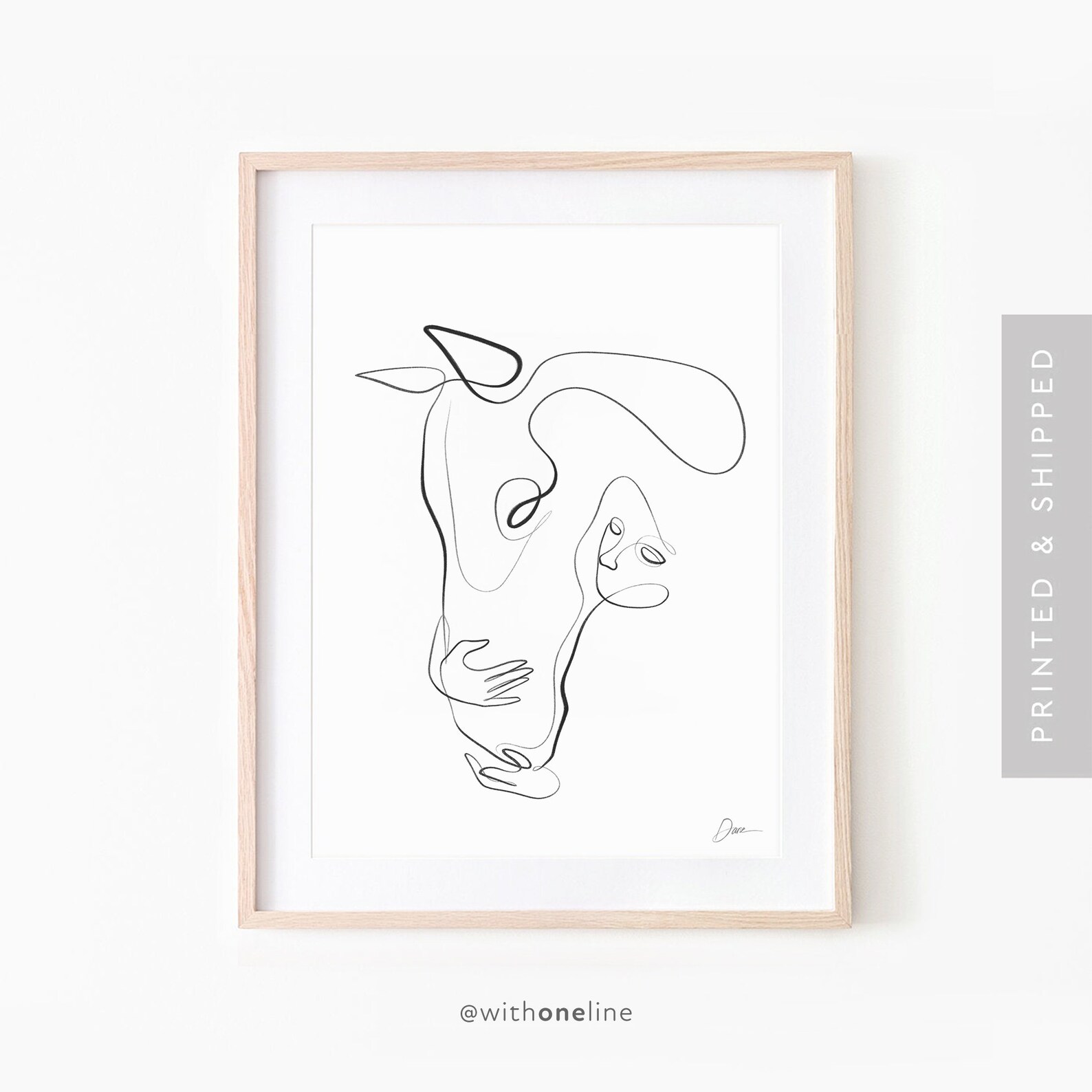 Abstract Horse Print Vintage Line Drawing Minimalist Art | Etsy