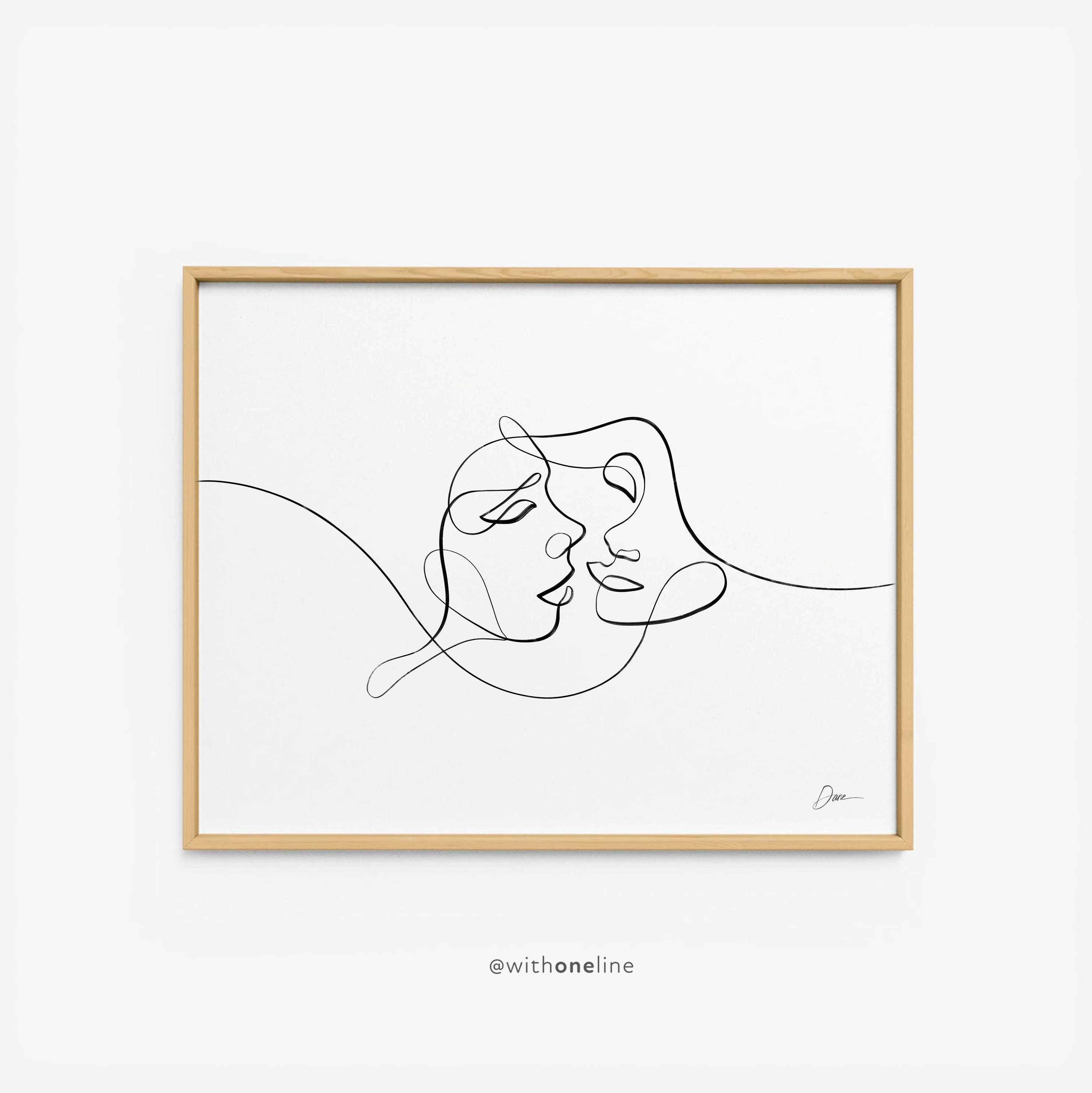 LGBTQ One Line Art by Withoneline Eros No. 1 Lesbian - Etsy