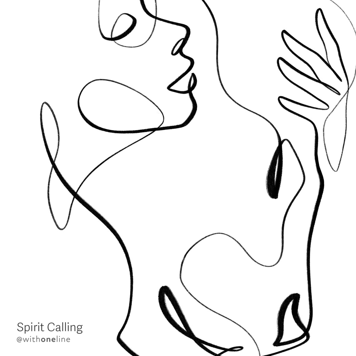 SPIRIT CALLING Lioness Art Print Lioness Line Drawing | Etsy