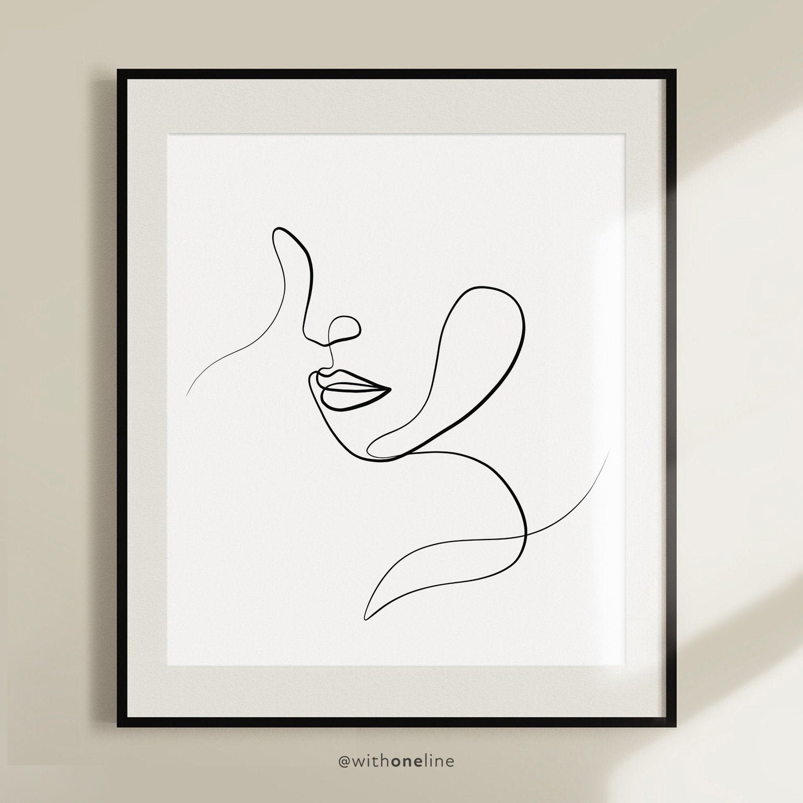 Single Line Face Art Print Minimalist Woman Line Drawing Etsy