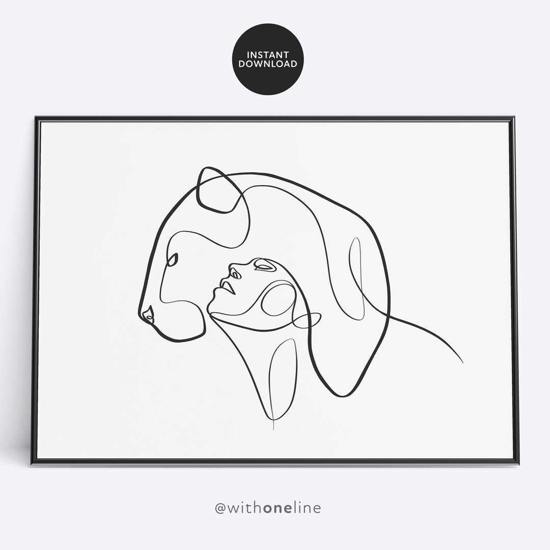 Line Art Print, Black Panther Digital Download, Minimalist Art ...