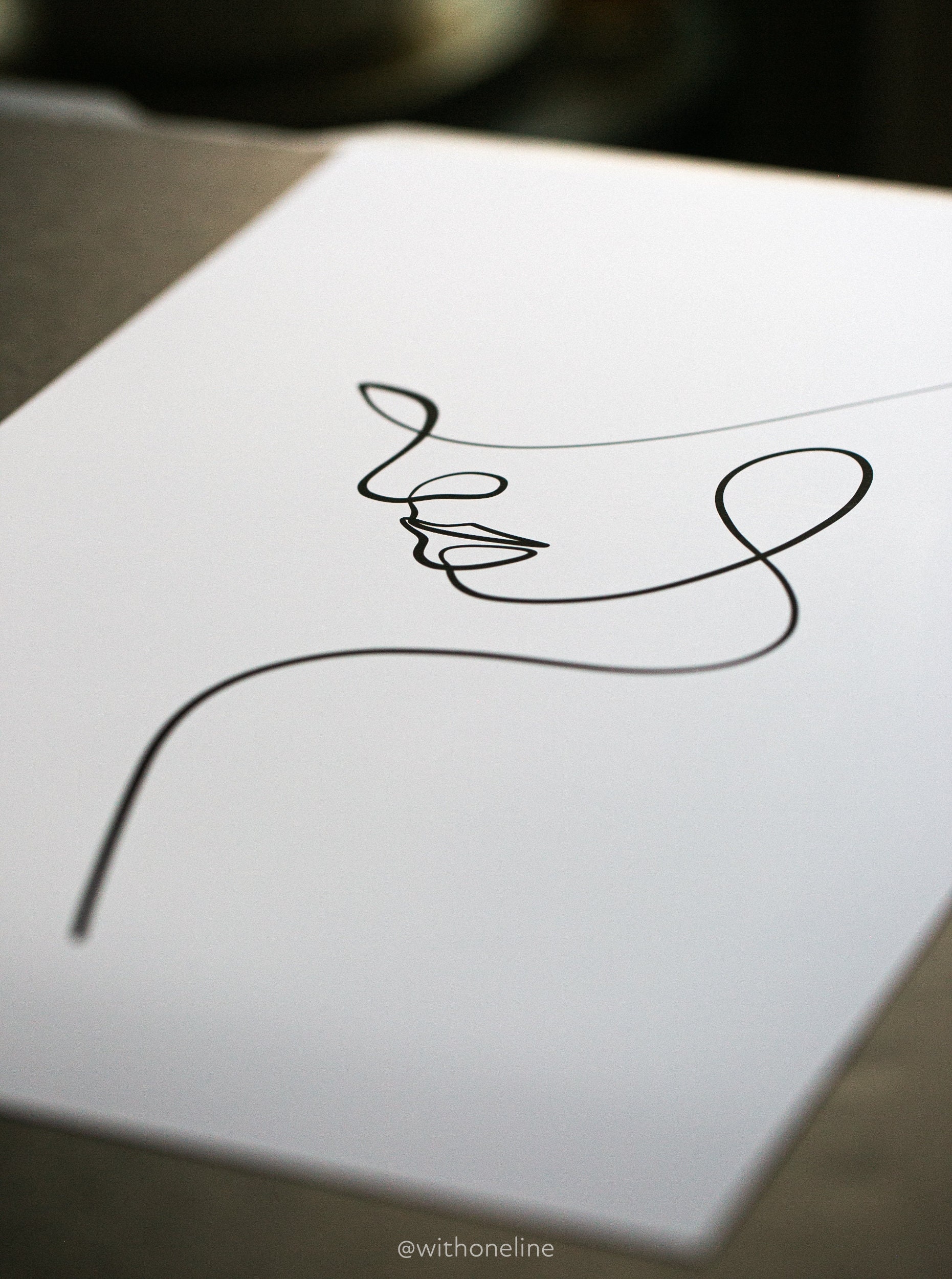 Woman Minimal Line Art Print Female Line Drawing Hand Signed Etsy Uk
