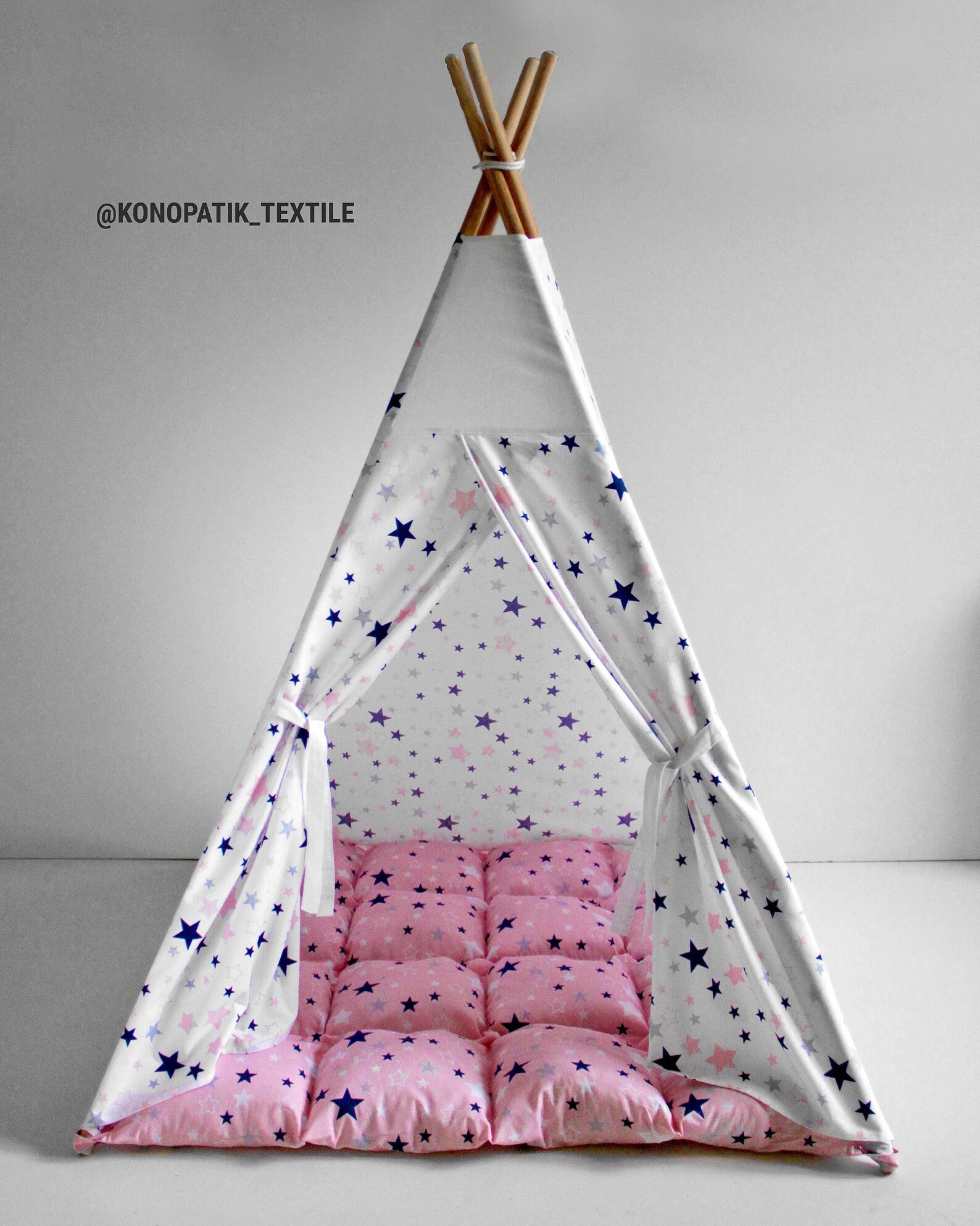 Teepee for Kids Customized From Cotton Pink Starfall Teepee - Etsy