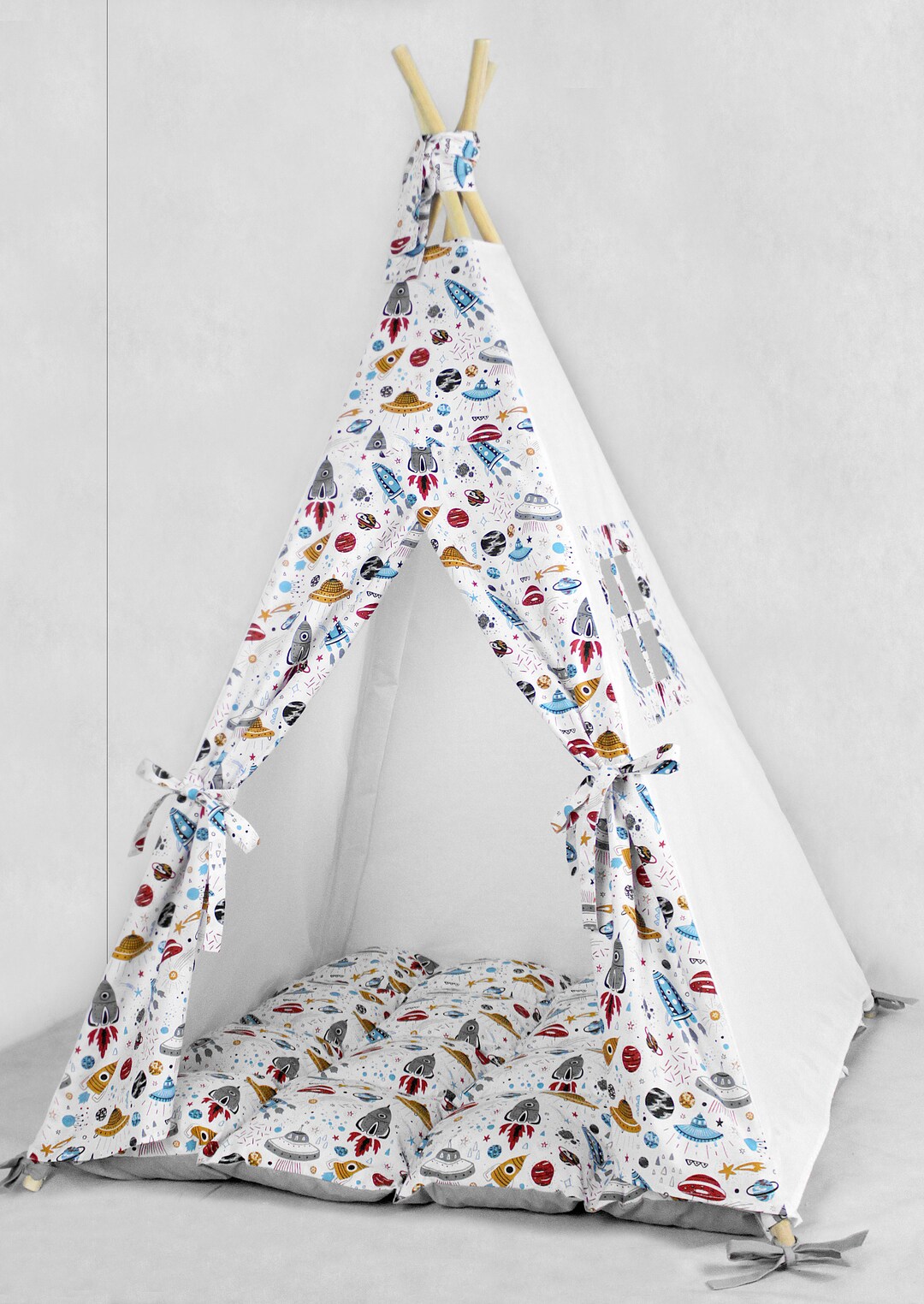 Teepee for Kids Customized From Cotton Space Rockets, Teepee Tent for ...