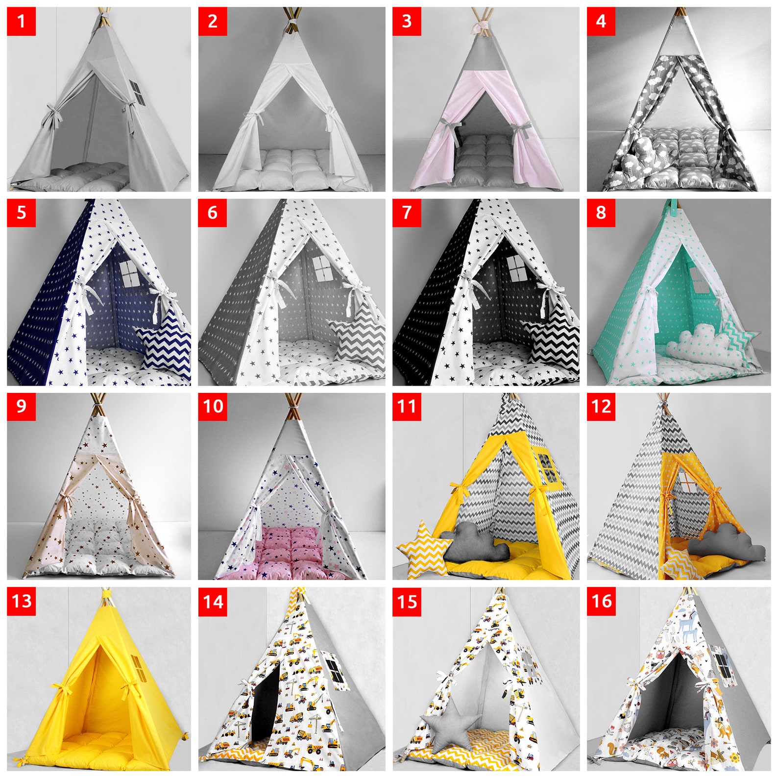 Teepee for Kids Customized From Cotton Gray Stars Teepee Tent - Etsy