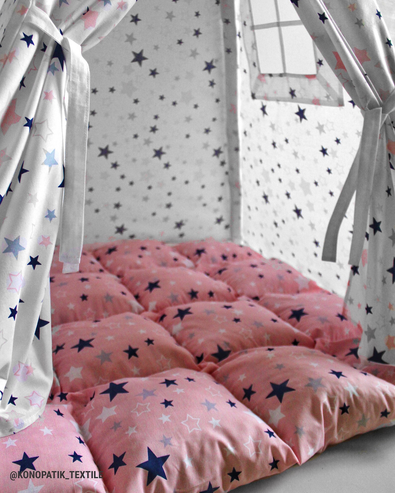 Teepee for Kids Customized From Cotton Pink Starfall Teepee - Etsy