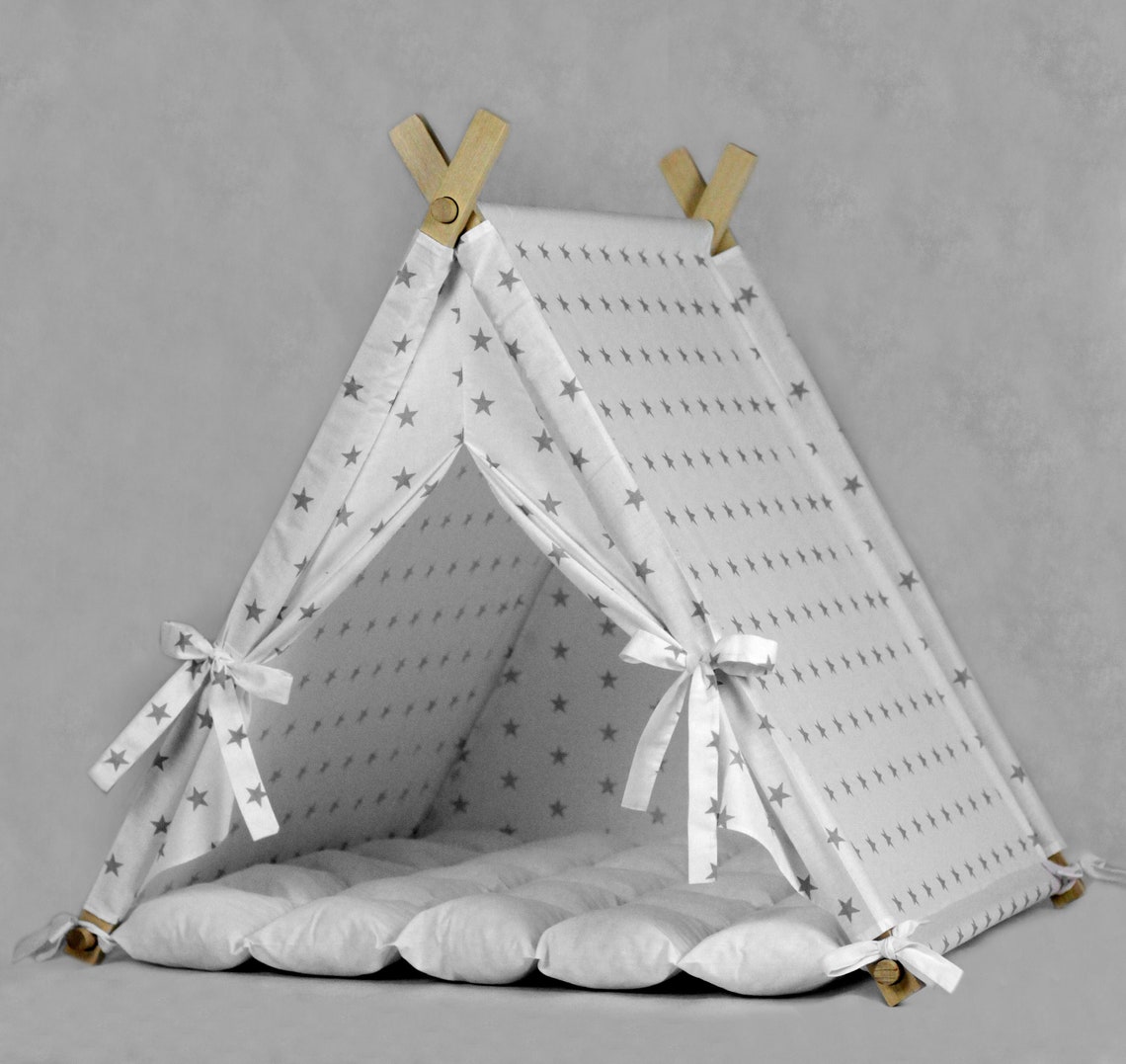 Pet House Gray Stars White Mat Dog Bed Cat Bed Pet Bed Dog - Etsy