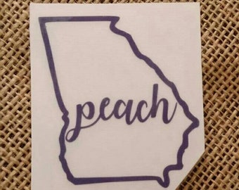 Georgia Peach Vinyl Decal - Etsy