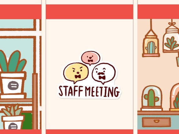 Cute Staff meeting stickers Meeting planner sticker Work | Etsy