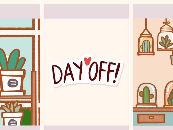 Cute Day off Stickers Cute Day off Stickers No work | Etsy