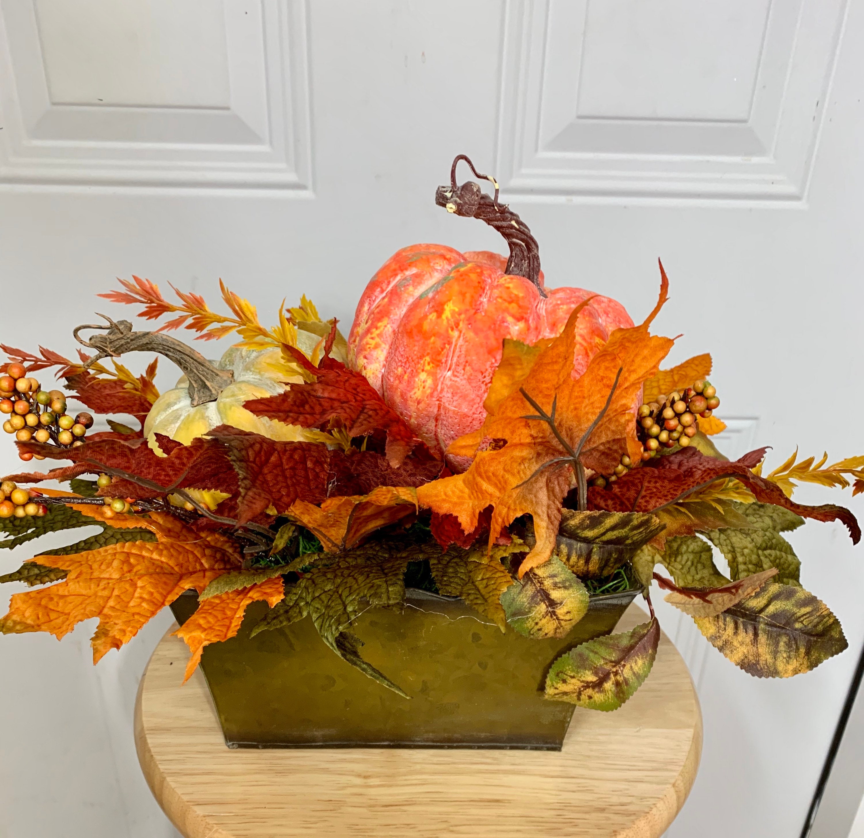 Fall Pumpkin Arrangement Fall Table Centerpiece Fall Pumpkin | Etsy