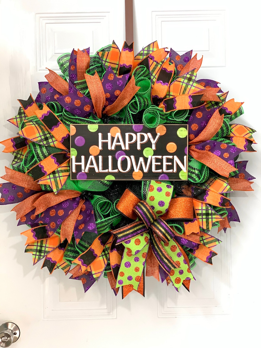 Halloween Wreath, Happy Halloween Wreath, Halloween Wreath Mesh ...