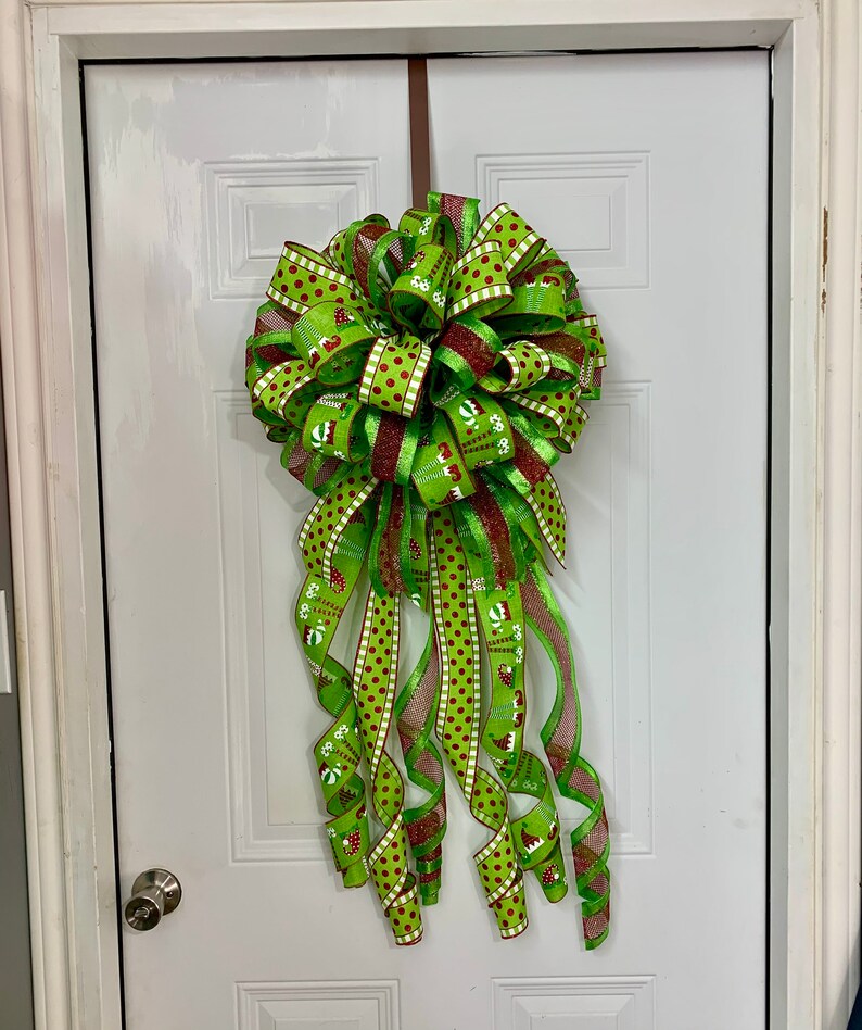 Tree Topper Bow Tree Topper Bow With Streamers Tree Topper Bow Green