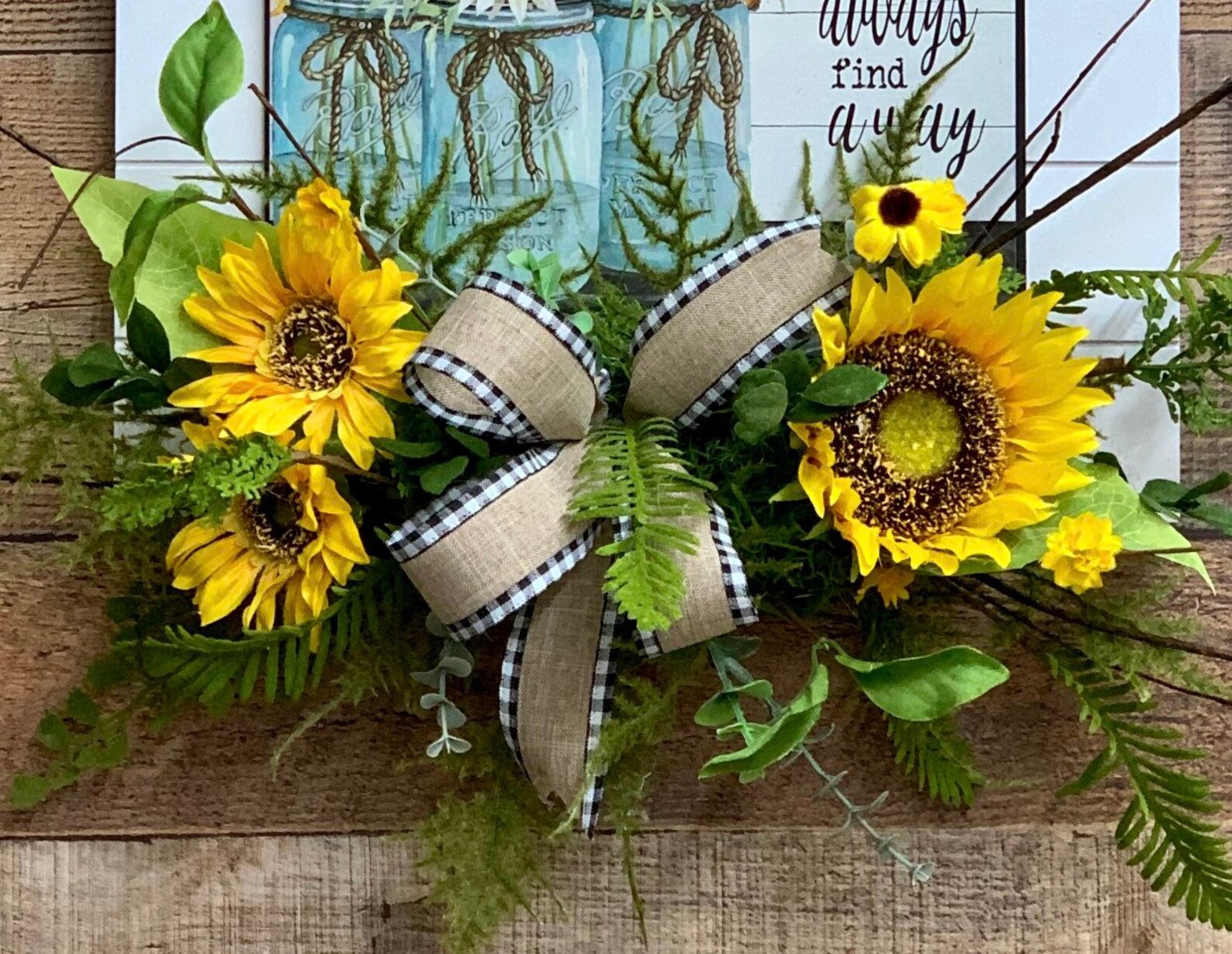 Fall Floral Door Hanger Sunflower Door Hanger Sunflower - Etsy