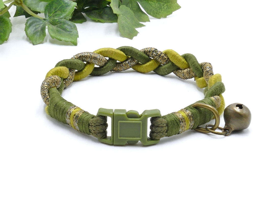Braided Collar for Cats and Small Dogs Pet Accessory Handmade to Order ...