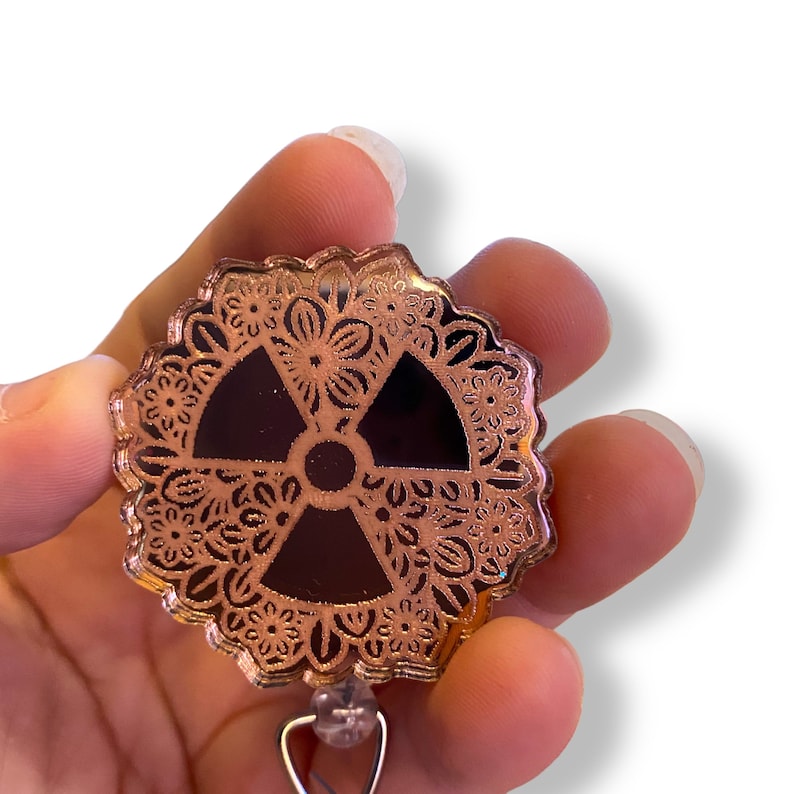Badge Reel Rose Gold Floral Rad Symbol - Etsy