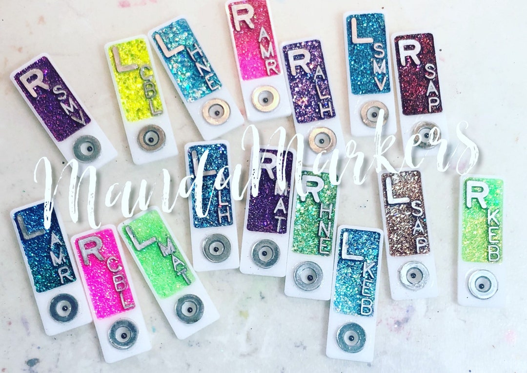 BB Position Bead Glitter Xray Markers Customized With 2-3 Initials - Etsy