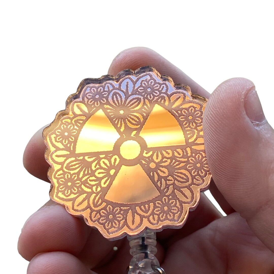 Badge Reel Rose Gold Floral Rad Symbol - Etsy