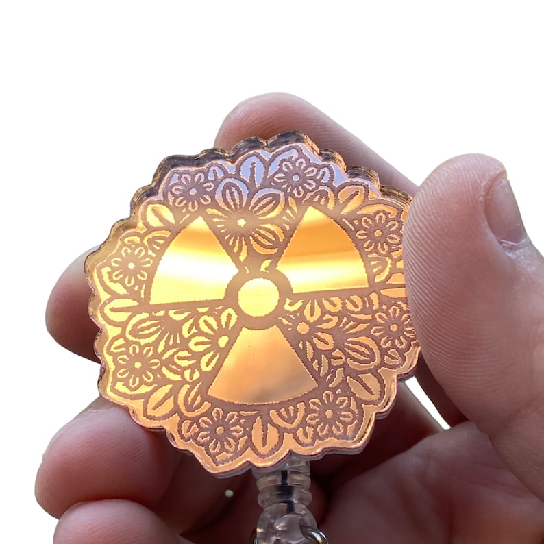 Badge Reel Rose Gold Floral Rad Symbol - Etsy