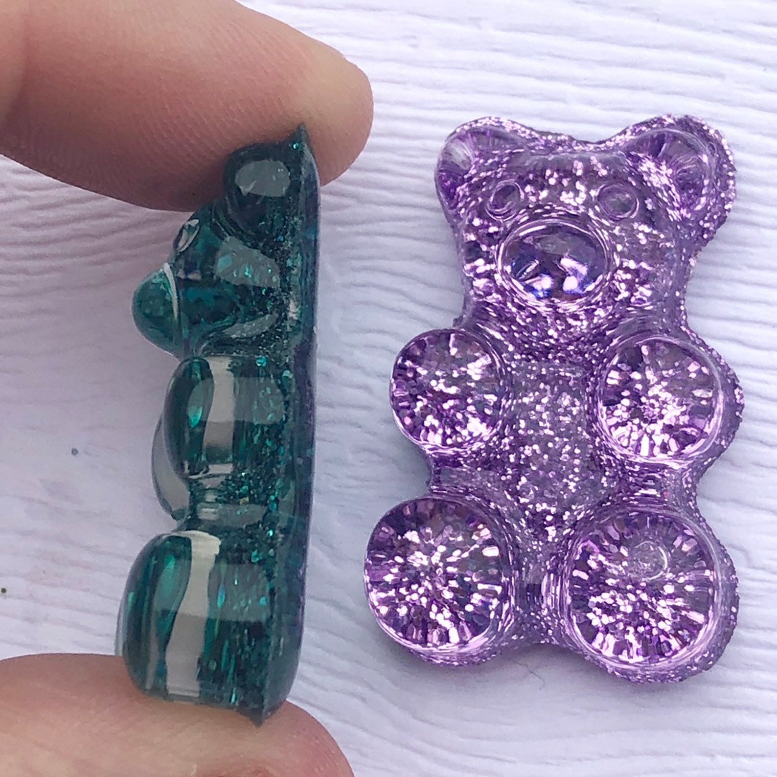 Candy Bears Customized With 2 Initials Pink and Blue Sparkle - Etsy