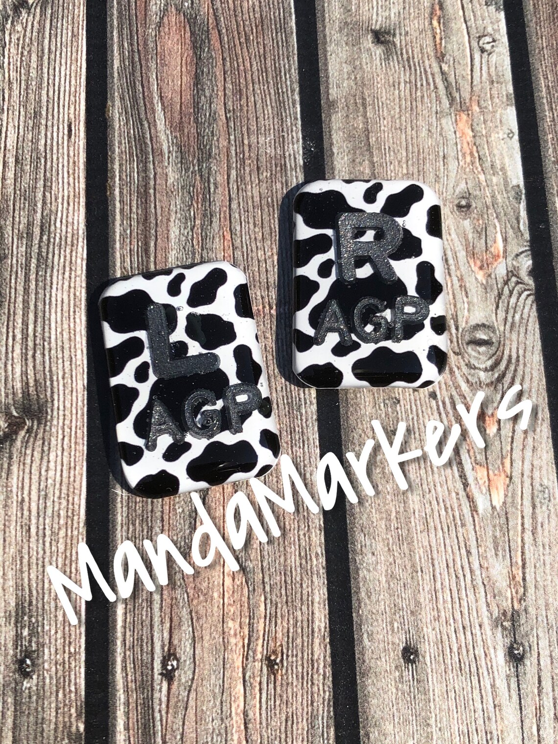 Cow Print Xray Markers Customized With Colored Initials - Etsy