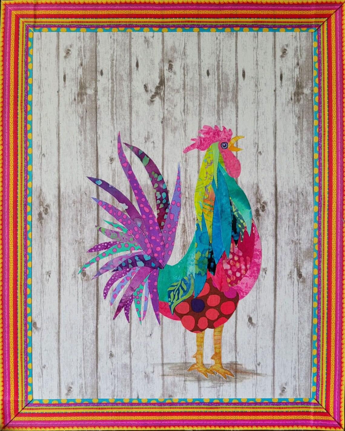 Fabric Art Rooster Handmade Original - Etsy