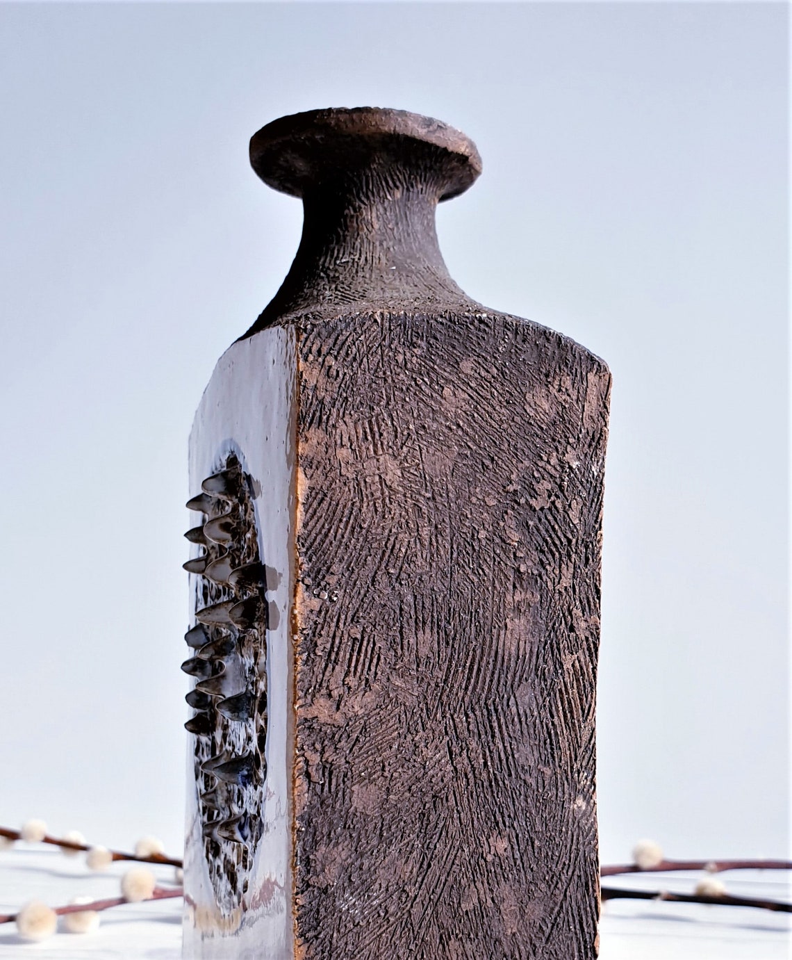 Vintage Studio Pottery Contemporary Textured Relief Contrast - Etsy UK