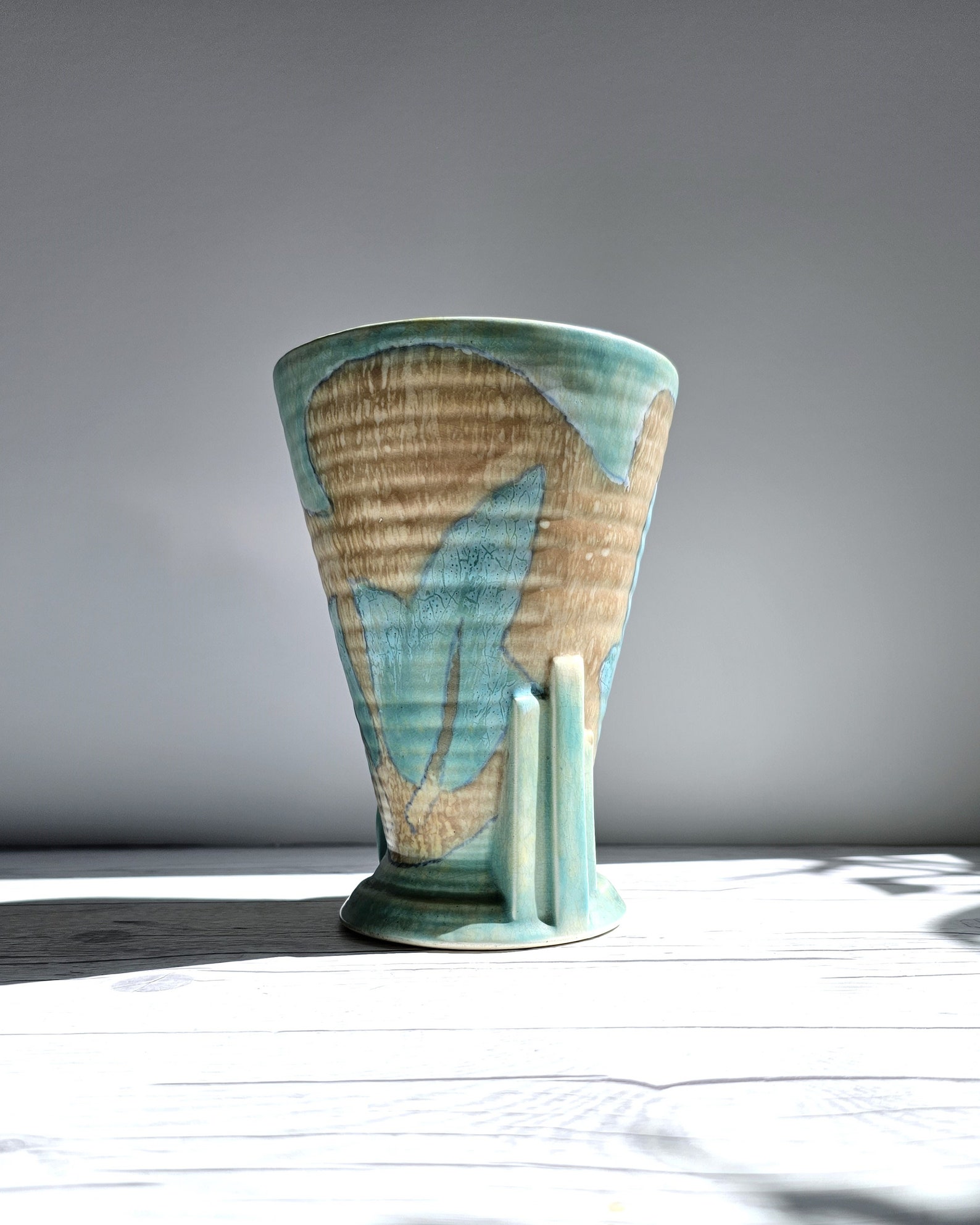 Crown Devon, Art Deco, Powdered Verdigris and Latte Palette, Tapered ...