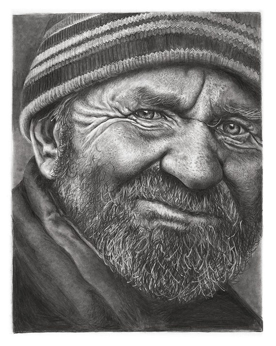 Homeless Man Drawing