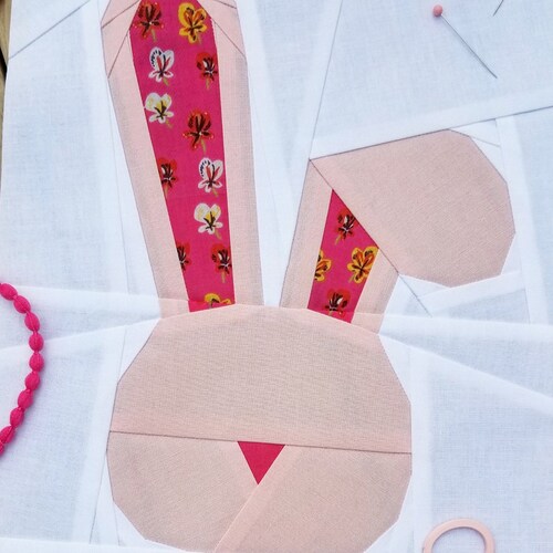 Easter Bunny Paper Pieced Block Pattern in PDF - Etsy