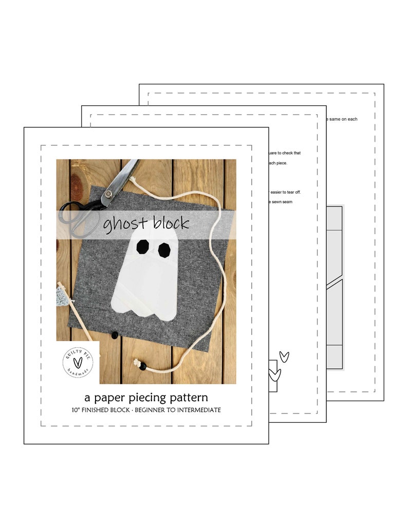 Ghost Paper Piecing Pattern, PDF - Etsy