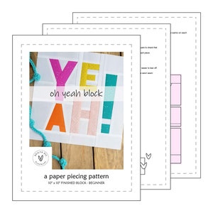 Yeah Paper Piecing Pattern, PDF - Etsy