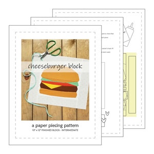 Cheeseburger Paper Piecing Pattern, PDF - Etsy