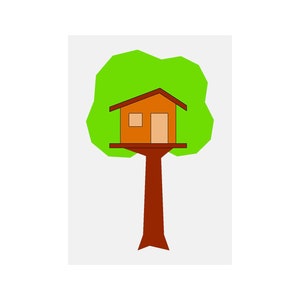 Tree House Paper Piecing Pattern, PDF - Etsy