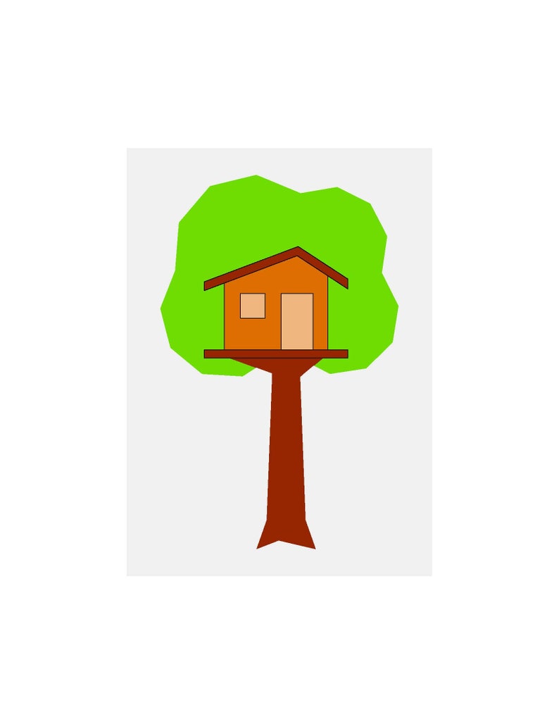 Tree House Paper Piecing Pattern PDF - Etsy