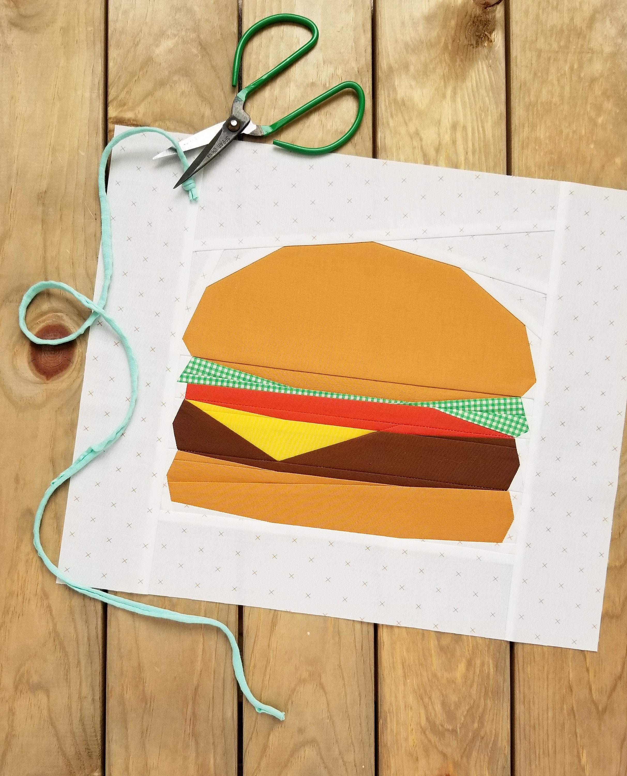 Cheeseburger Paper Piecing Pattern PDF - Etsy