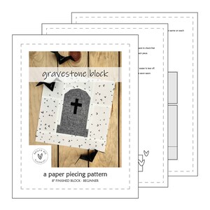 Gravestone Paper Piecing Pattern, PDF - Etsy