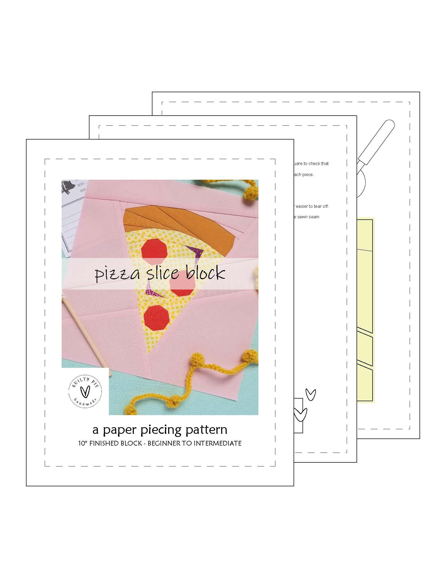 Pizza Slice Paper Piecing Pattern PDF - Etsy